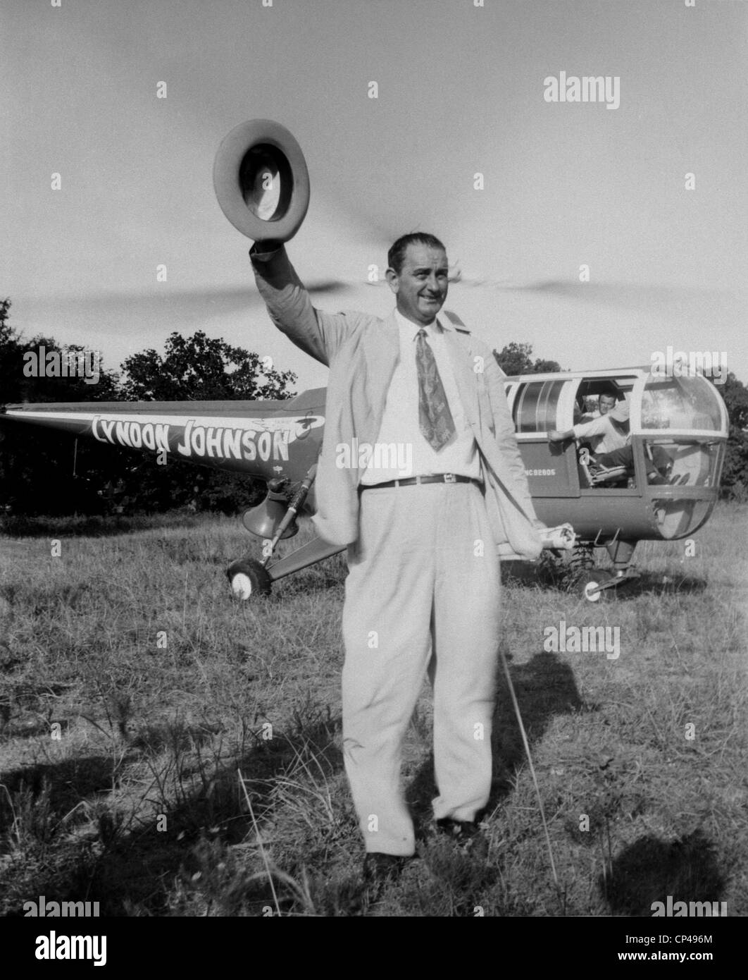 Lyndon Johnson campaigning for the Senate in 1948. The Bell Helicopter ...