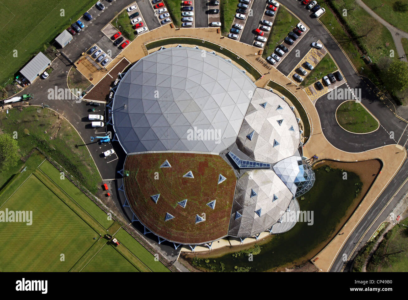 Aerial view of The Pods leisure centre, Scunthorpe Stock Photo - Alamy