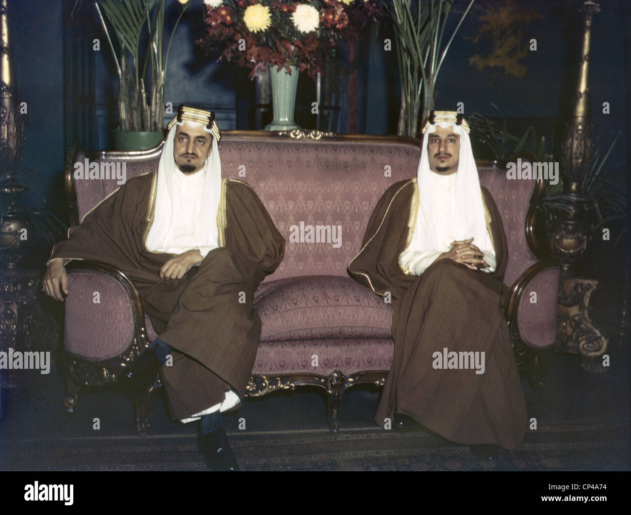Amir Khalid right and Amir Faisal sons of King Ibn Saud of Saudi Arabia ...