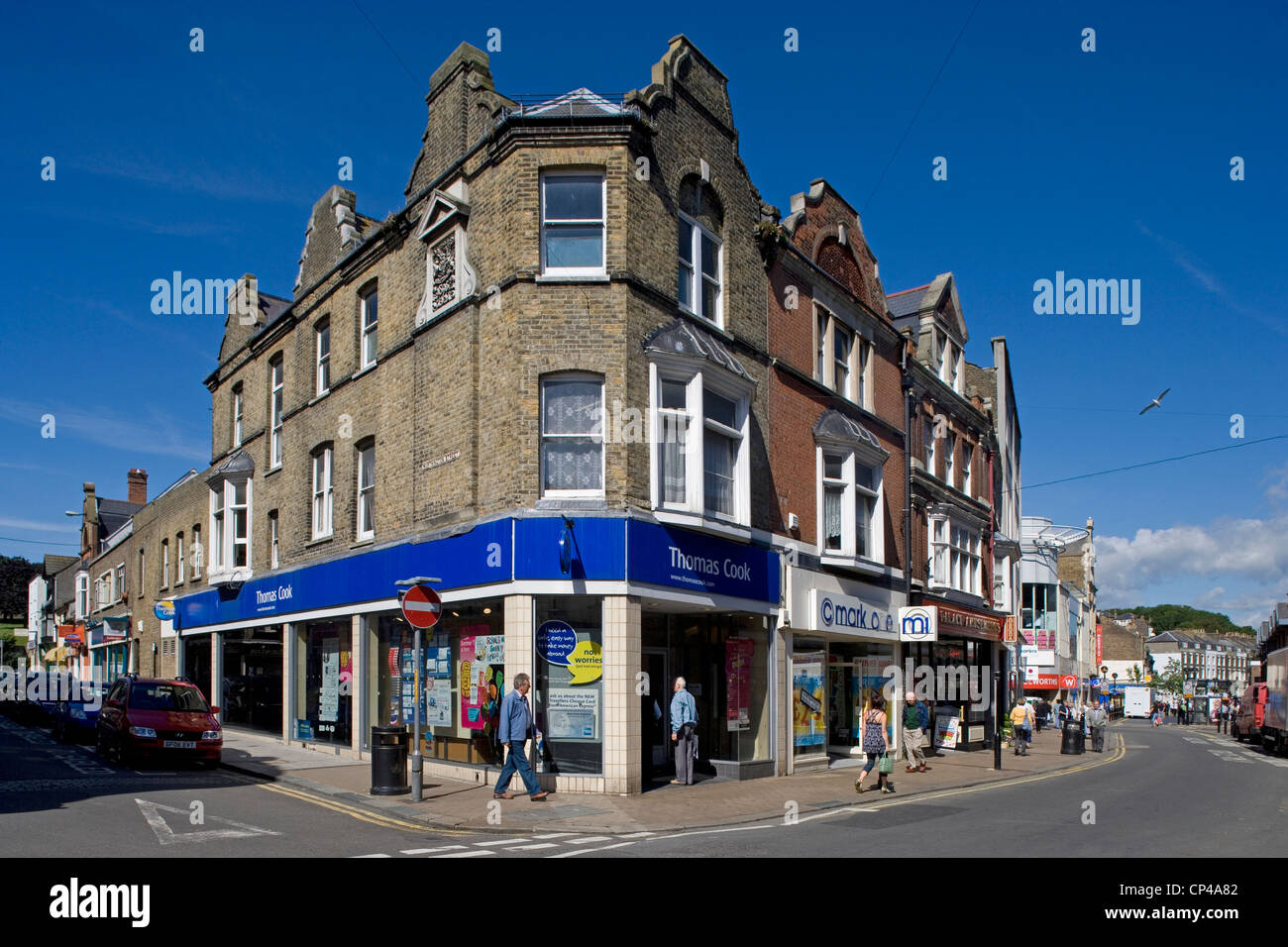 United Kingdom - England - Kent - Dover. Street with shops and ...