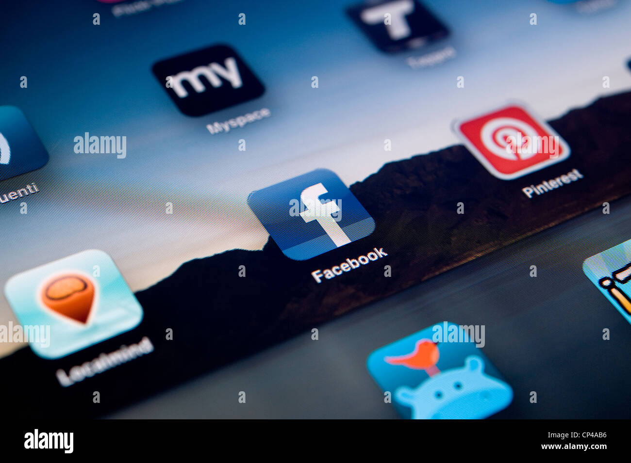 Icons icon facebook tablet ipad hi-res stock photography and images - Alamy