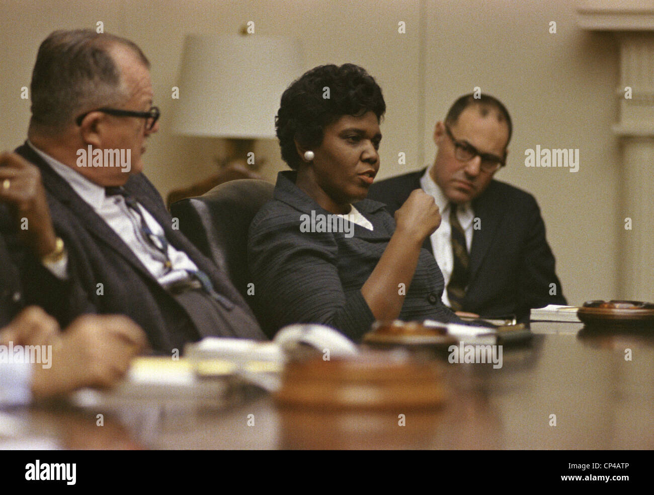 Civil Rights leaders at a White House meeting. L-R: Andy Biemillier ...