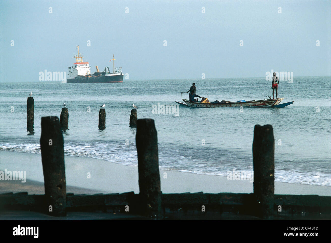 Gambia - Banjul. Boats at sea Stock Photo - Alamy