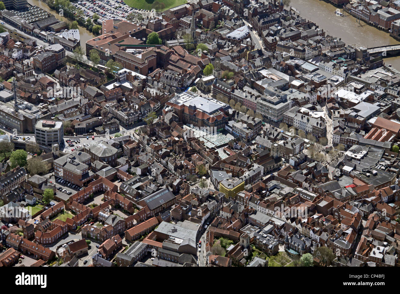 aerial view of York City Centre, looking south west Stock Photo - Alamy