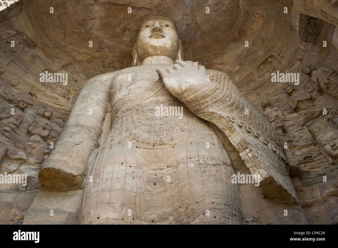 The bodhisattva (Buddah statue) in the White Buddha Cave (Cave No. 20 ...