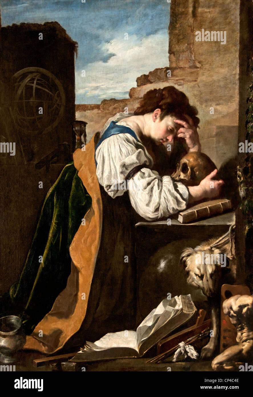 Melancholy 1618 by Domenico FETTI 1588 – 1623 Italy Italian Stock Photo ...