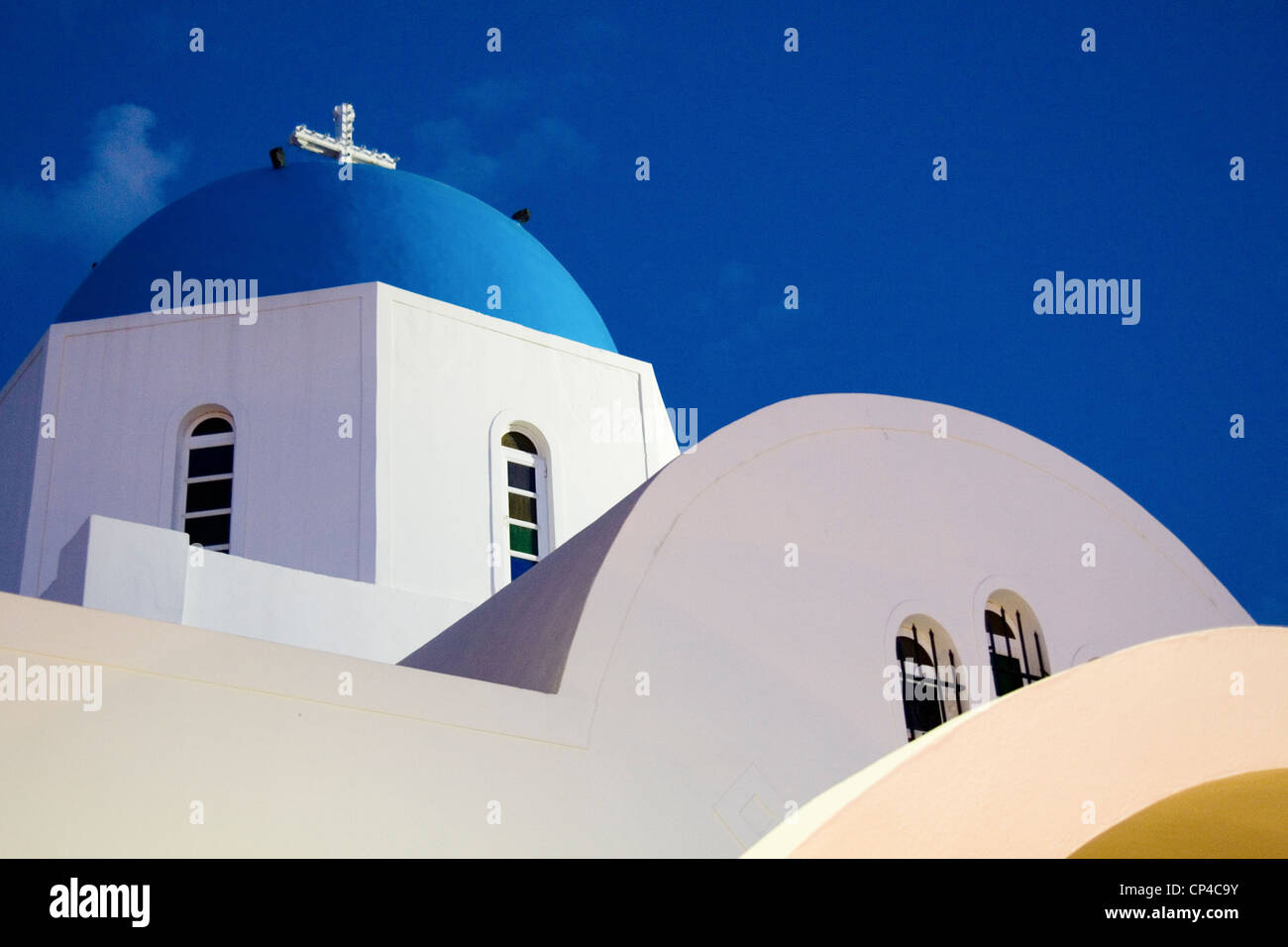 Blue Greek church dome Stock Photo - Alamy