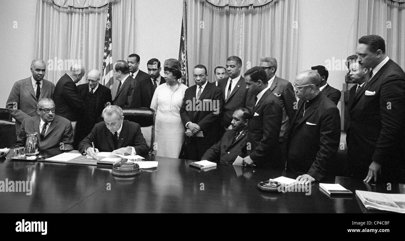President Lyndon Johnson met with Civil Rights leaders before the ...
