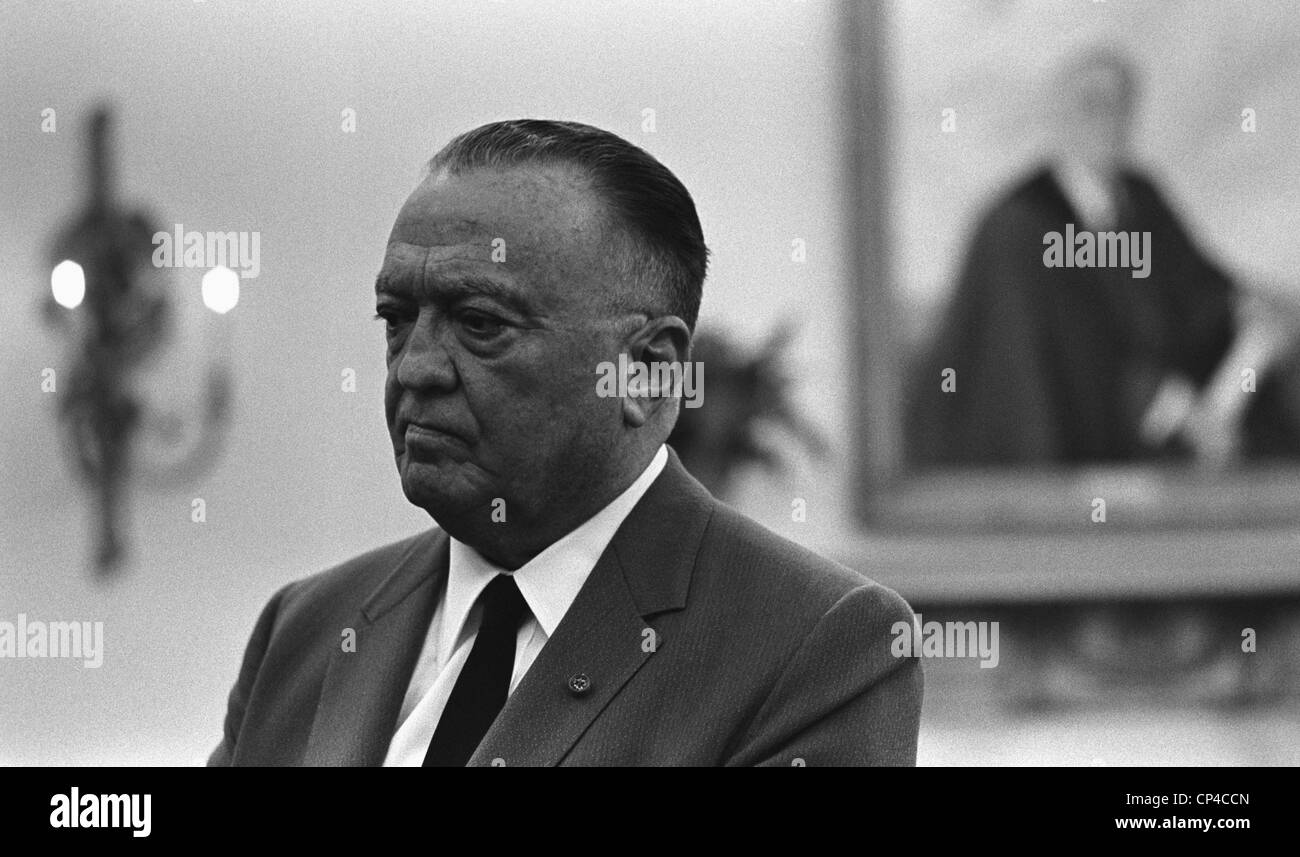 FBI Director, J. Edgar Hoover, in an Oval Office meeting on July 24 ...