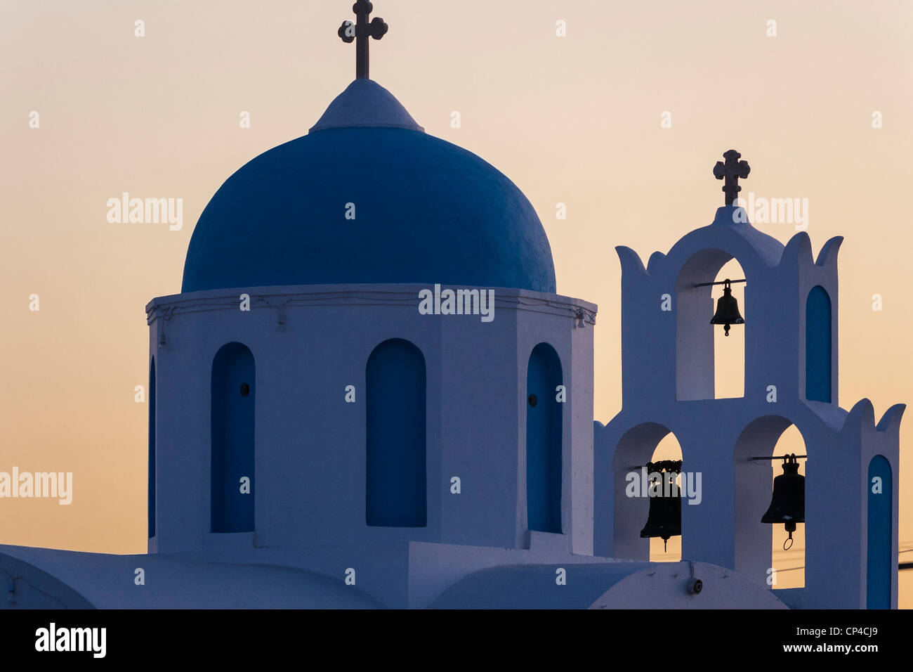 Greek church at dusk Stock Photo - Alamy