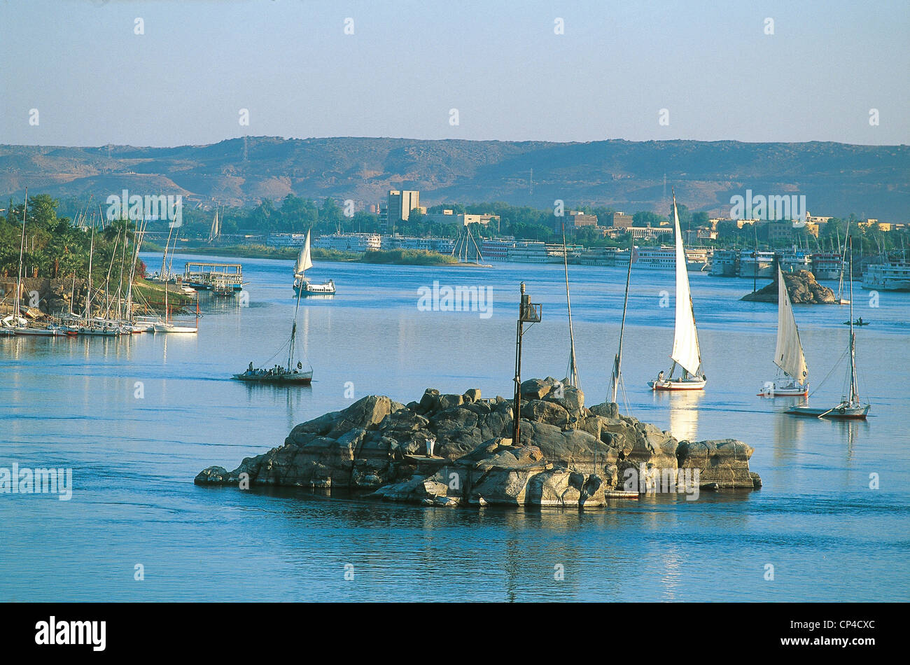 Feluca Egypt Nile At Aswan Stock Photo - Alamy