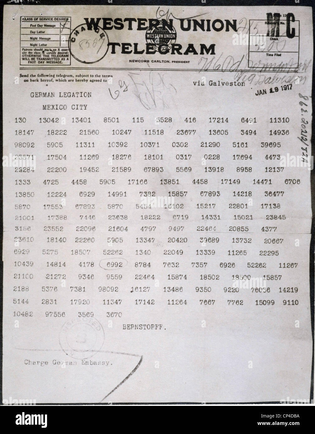 World war telegram coded hi-res stock photography and images - Alamy
