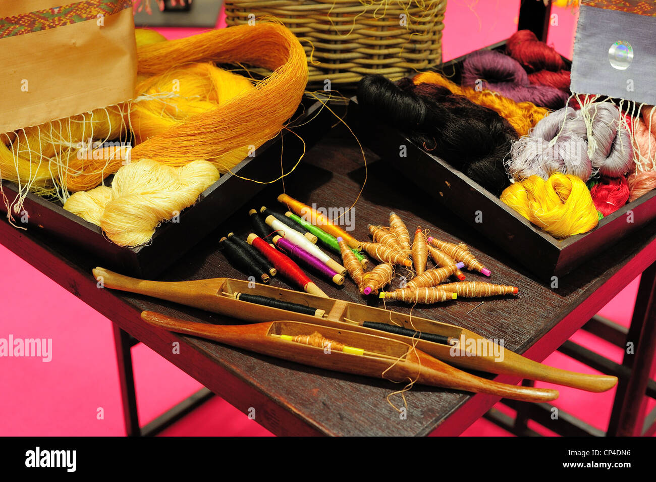 Chinese colored silk threads hi-res stock photography and images - Alamy