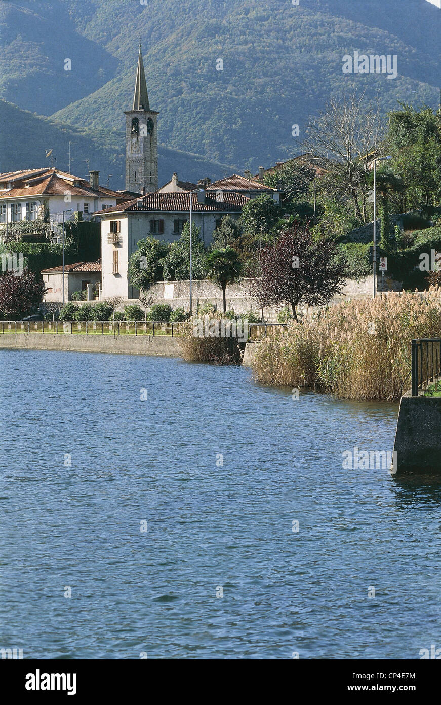 Piemonte - Lago Maggiore - Mergozzo (Vb). A view of the town Stock ...