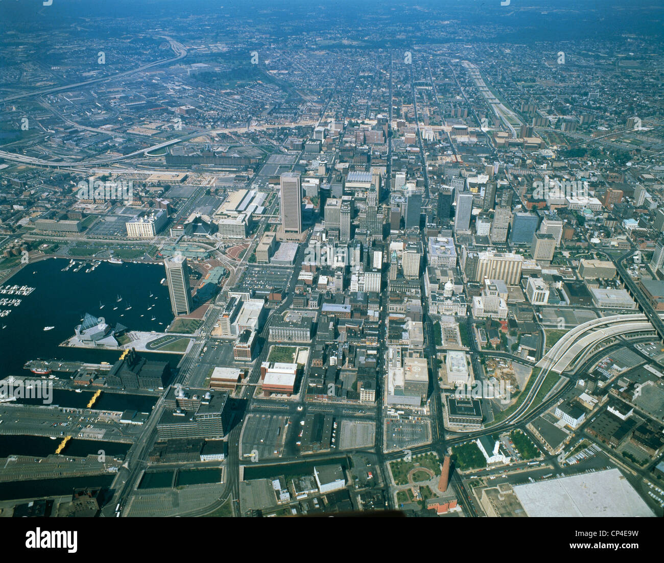 Baltimore City Birds Eye View Baltimore Maryland Aerial View Hi Res