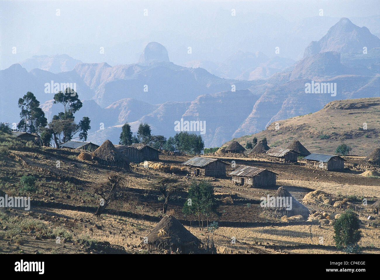 Ethiopia - Gonder and Debark between landscape, huts Stock Photo - Alamy