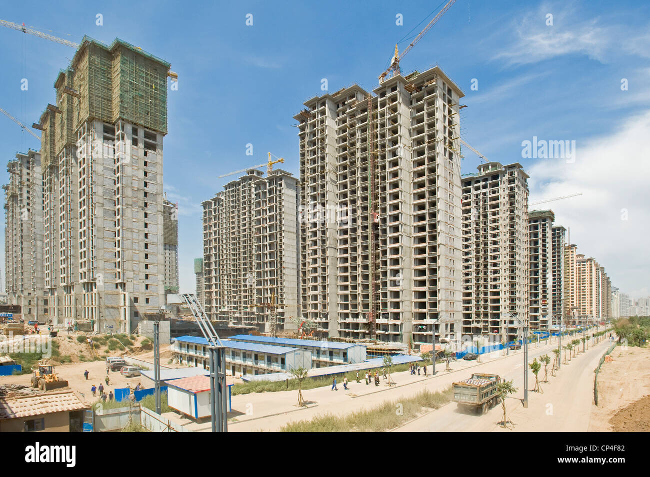 New construction apartment blocks next to the Nanhuan Bridge in Datong ...