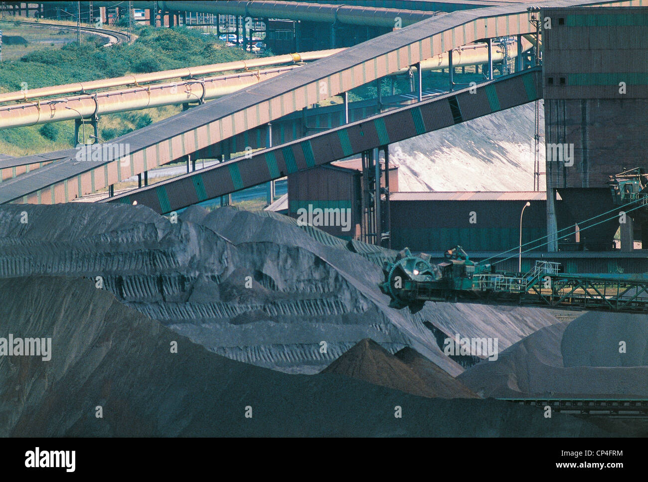 Spain Asturias COAL DEPOSITS IN THE SUBURBS OF INDUSTRIAL GIJON ...