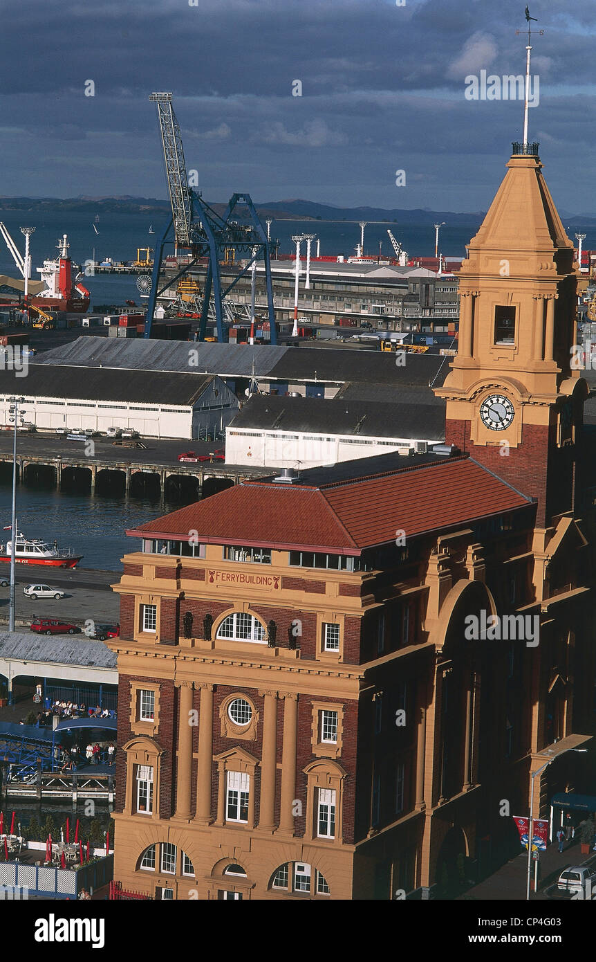 New Zealand - North Island - Auckland, Ferry Building and the port in ...