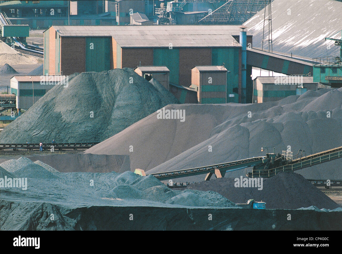 Spain Asturias coal deposits in the industrial suburbs of Gijon Stock ...
