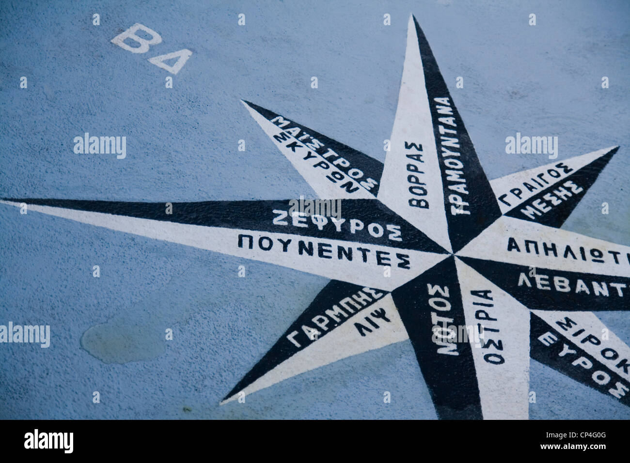 Greek compass painted on floor Stock Photo - Alamy
