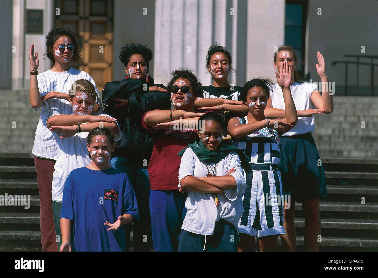 New Zealand - North Island - Auckland. Students learn Maori traditions ...