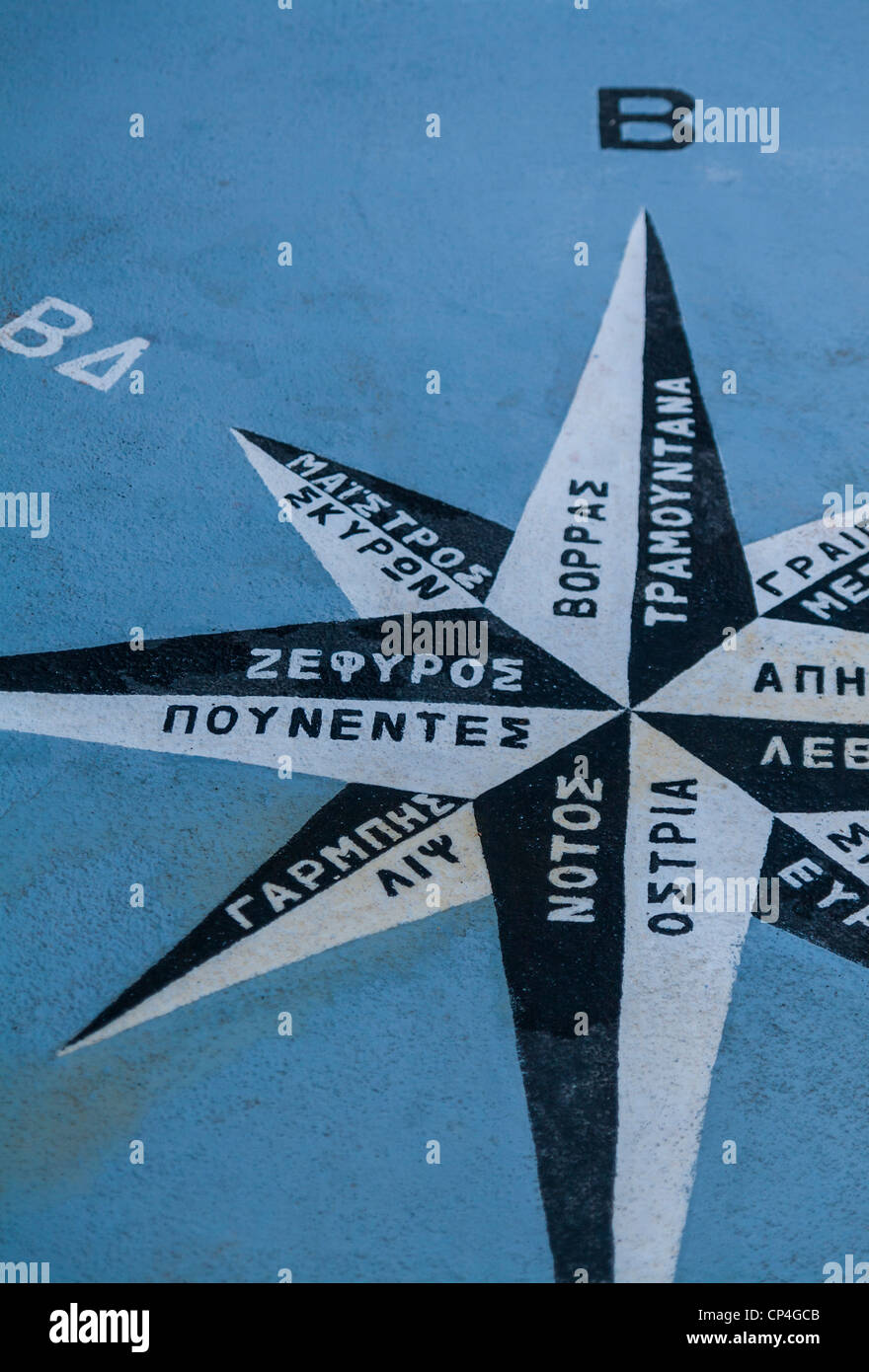 Compass painted on floor hi-res stock photography and images - Alamy