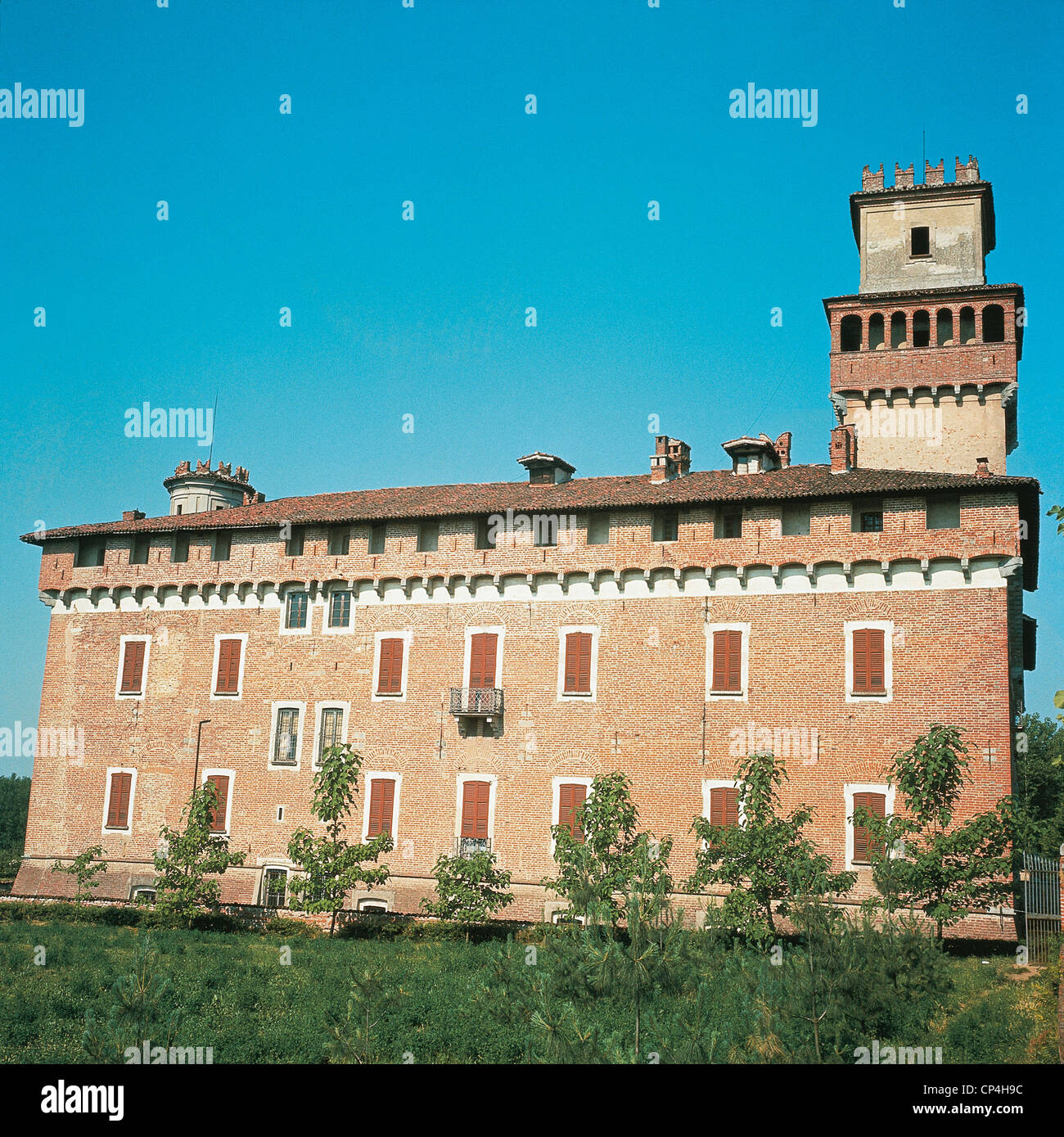 Lombardy Po Chignolo Castle Stock Photo - Alamy