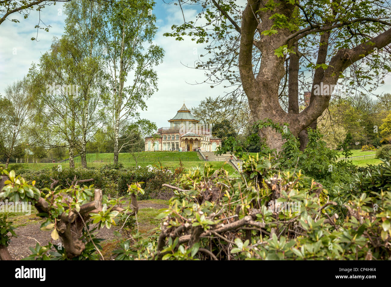 Fredericks Ice Cream parlour in the centre of Mesnes Park in the centre ...