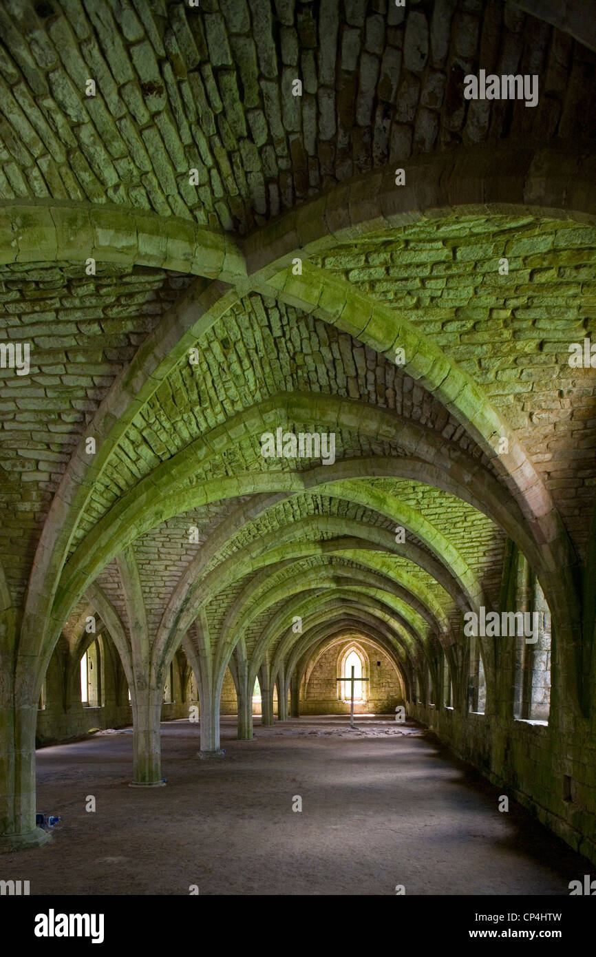 United Kingdom England North Yorkshire Studley Royal Park. Monastic ...