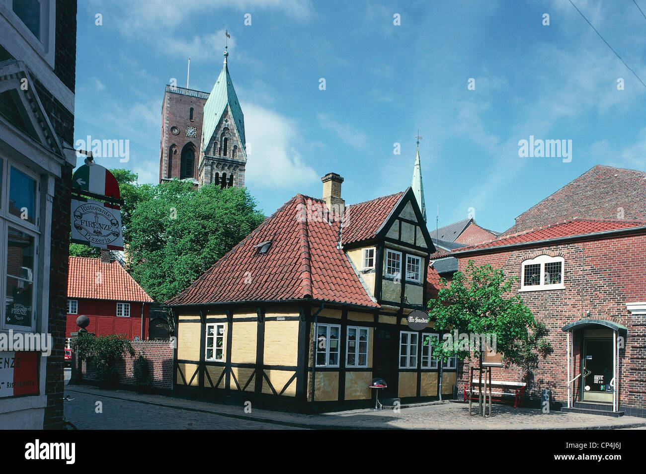 Denmark - Jutland (Jylland) - Ribe, the downtown ' Stock Photo - Alamy