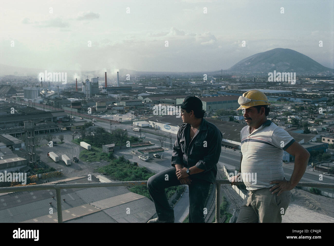 Mexico - Nuevo Leon - Monterrey. Workers at a cement plant Stock Photo ...