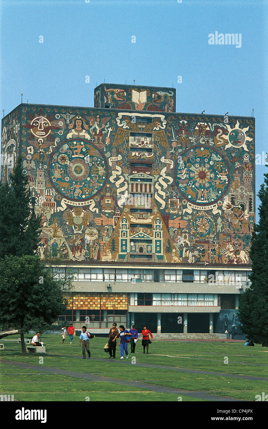 Mexico - Mexico City, University City. Central Library Stock Photo - Alamy