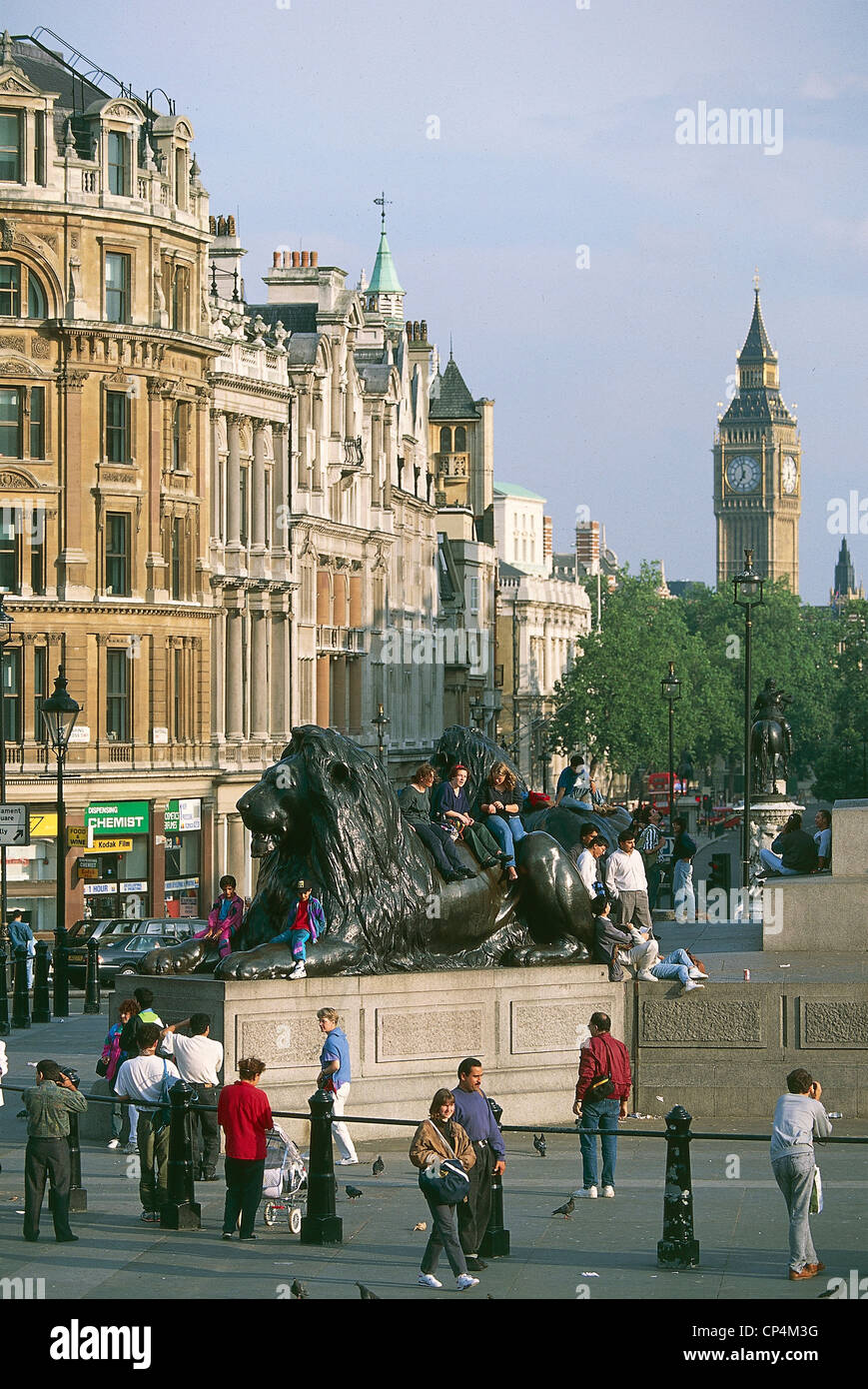 United Kingdom - England - London, Trafalgar Square with Big Ben in the ...