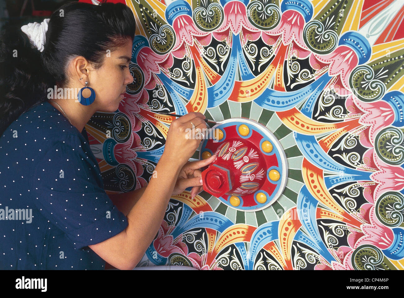 Costa Rica Typical Painted Hand Cart Stock Photo - Alamy