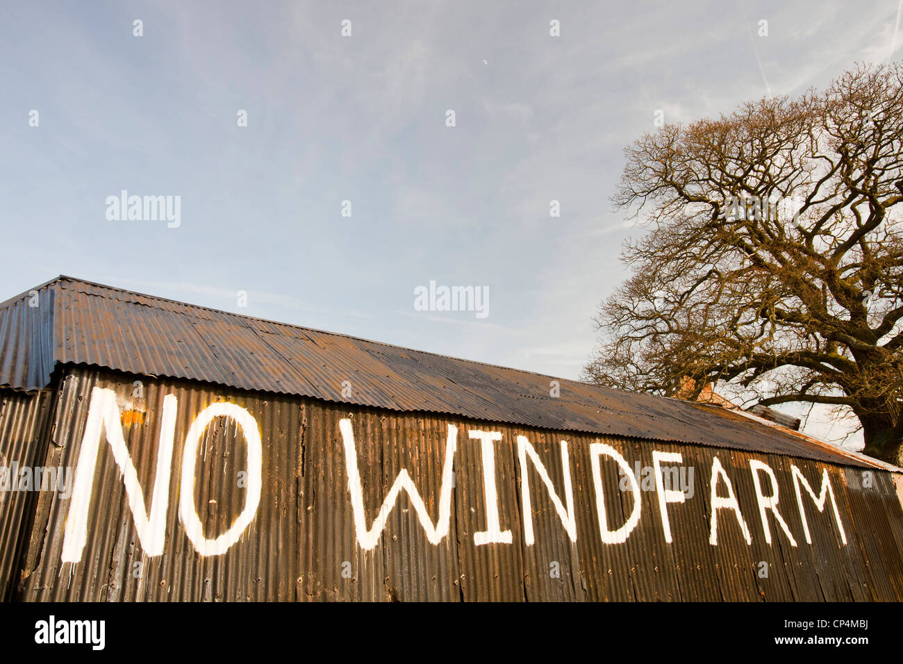 A wind farm protest on the outskirts of Carlisle, Cumbria, UK Stock ...