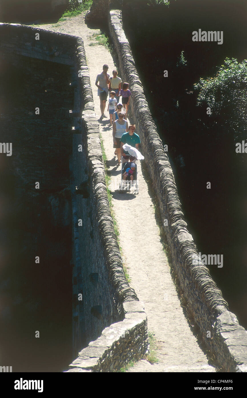 Valle d'Aosta - Pondel, a fraction of Aymavilles (Ao). The bridge over ...