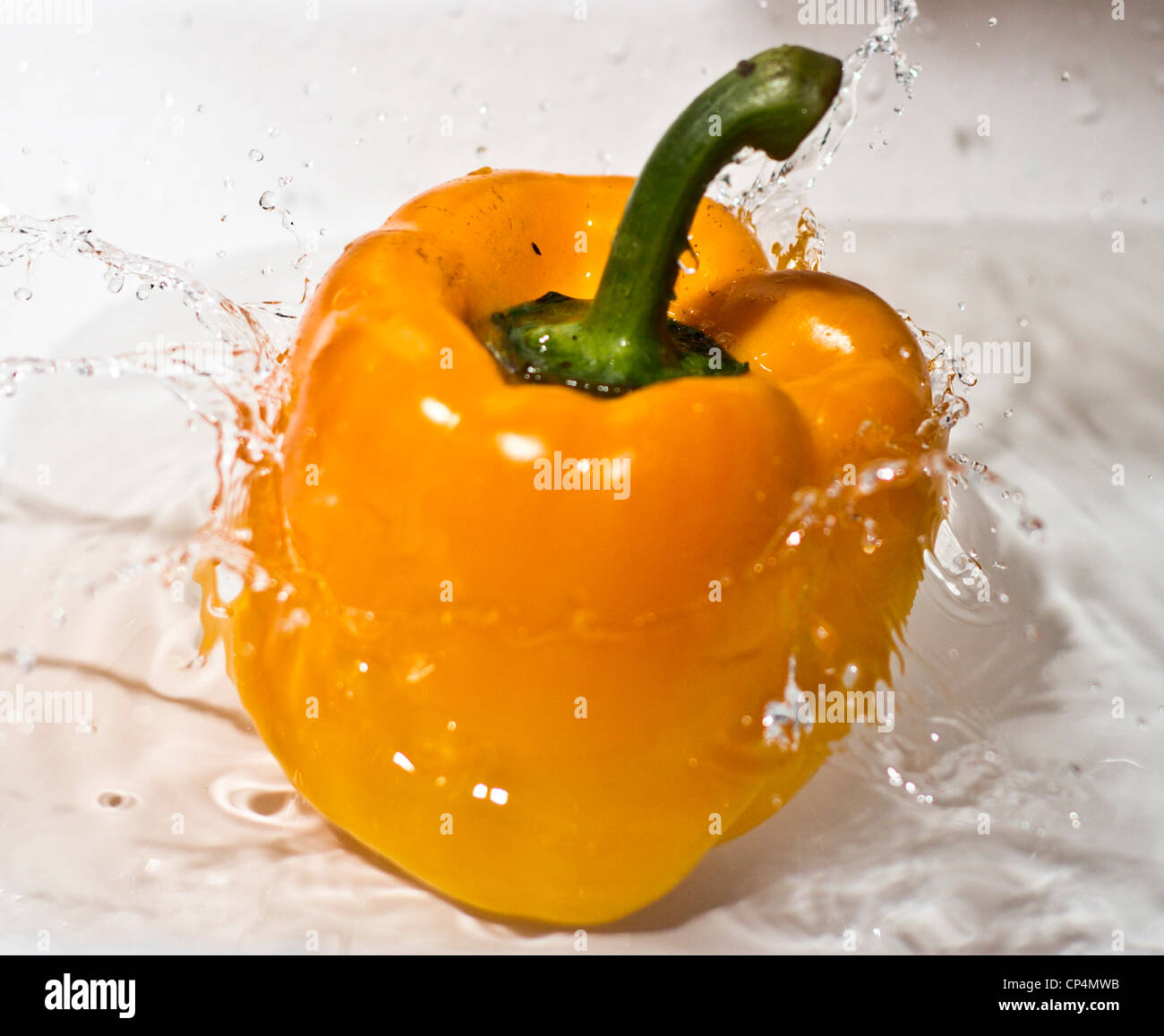 yellow peppr in water Stock Photo - Alamy