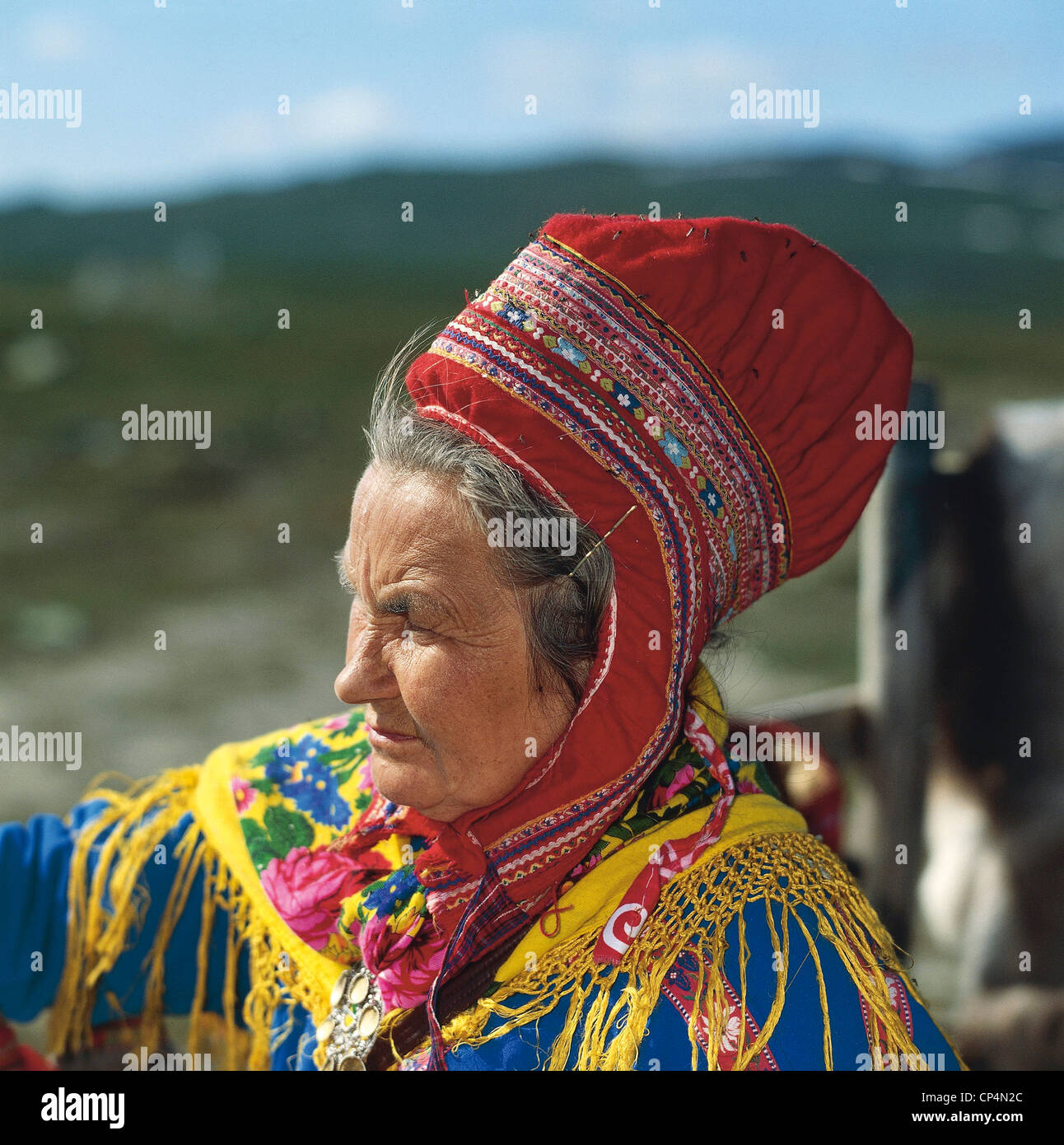 Norway - Lapland - Finnmark County - Kautokeino. Lapp woman in ...