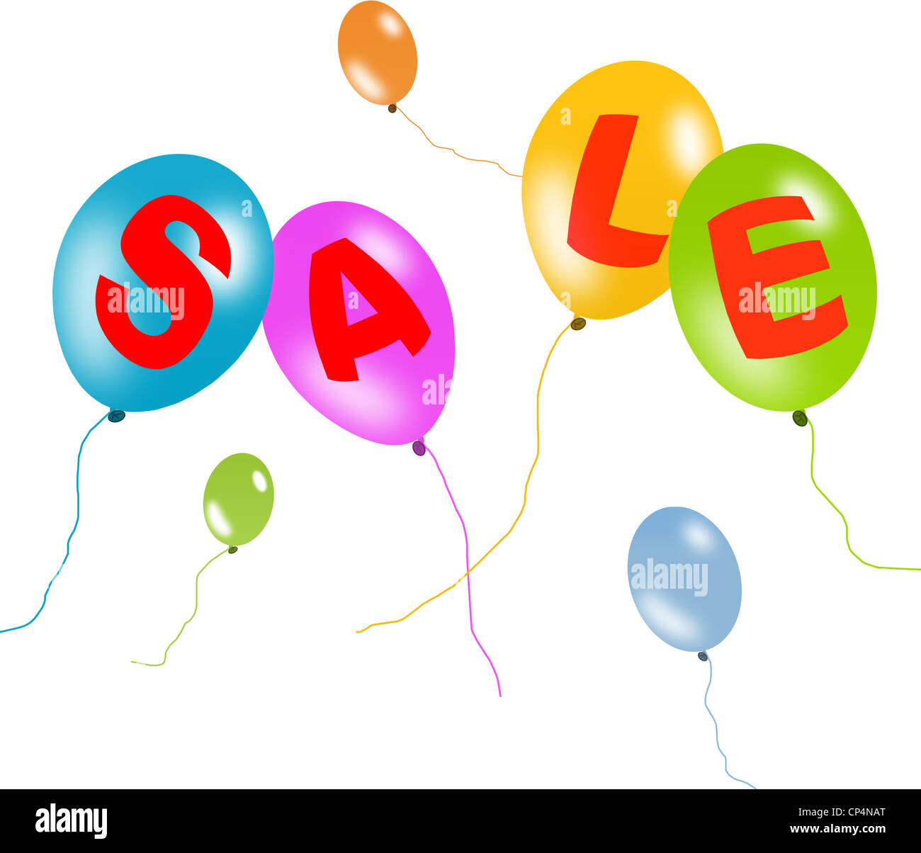 Colorful balloons sale with clipping path Stock Photo - Alamy