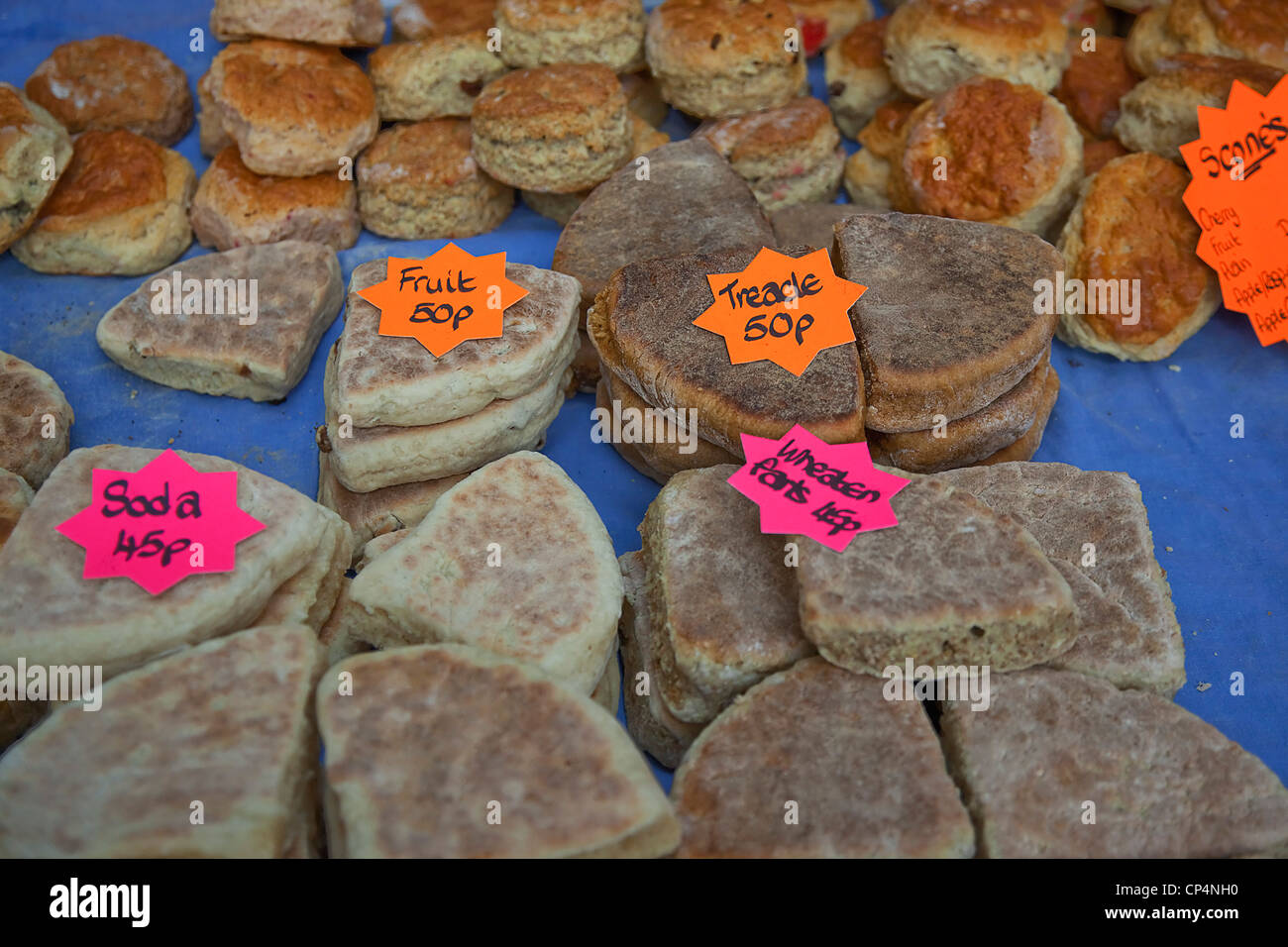 Ireland, North, Belfast, St Georges Market, local fresh bread varieties ...