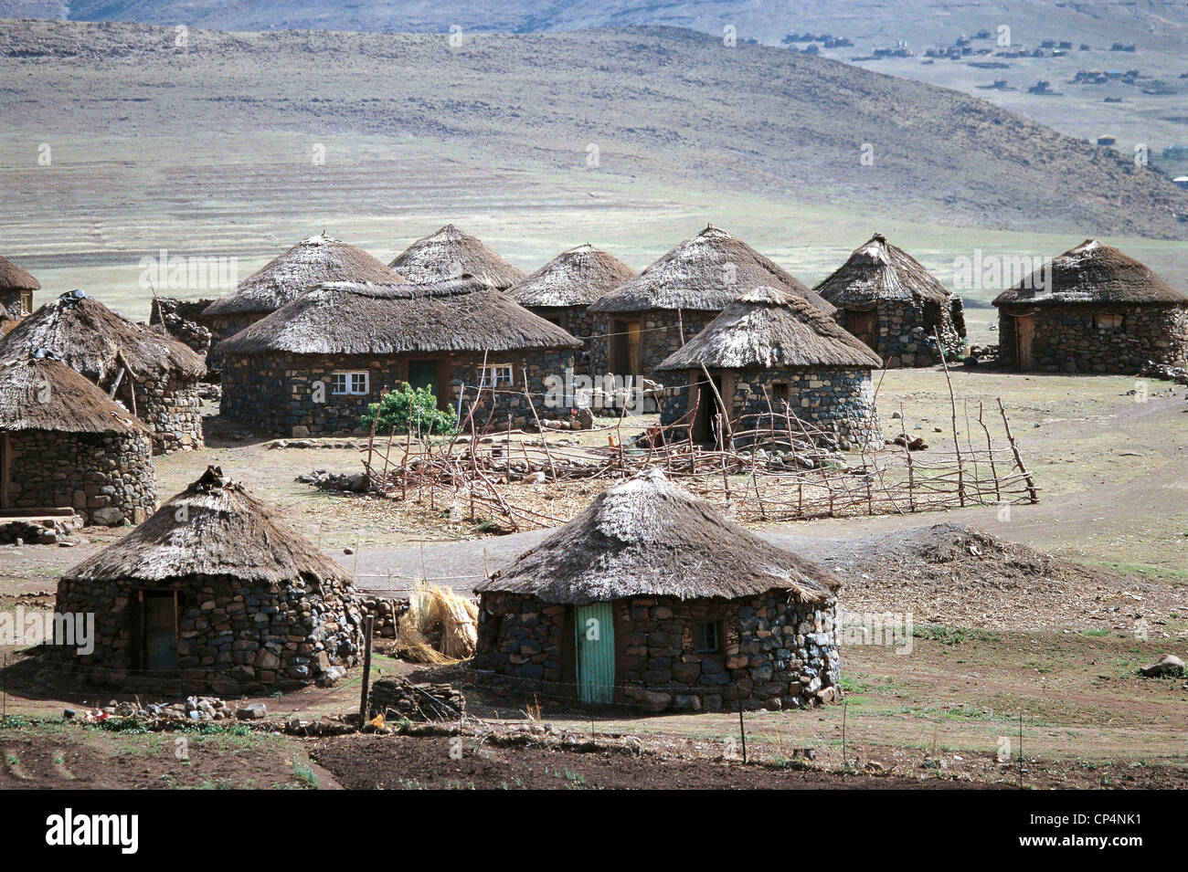 Lesotho - Highlands Village Stock Photo - Alamy