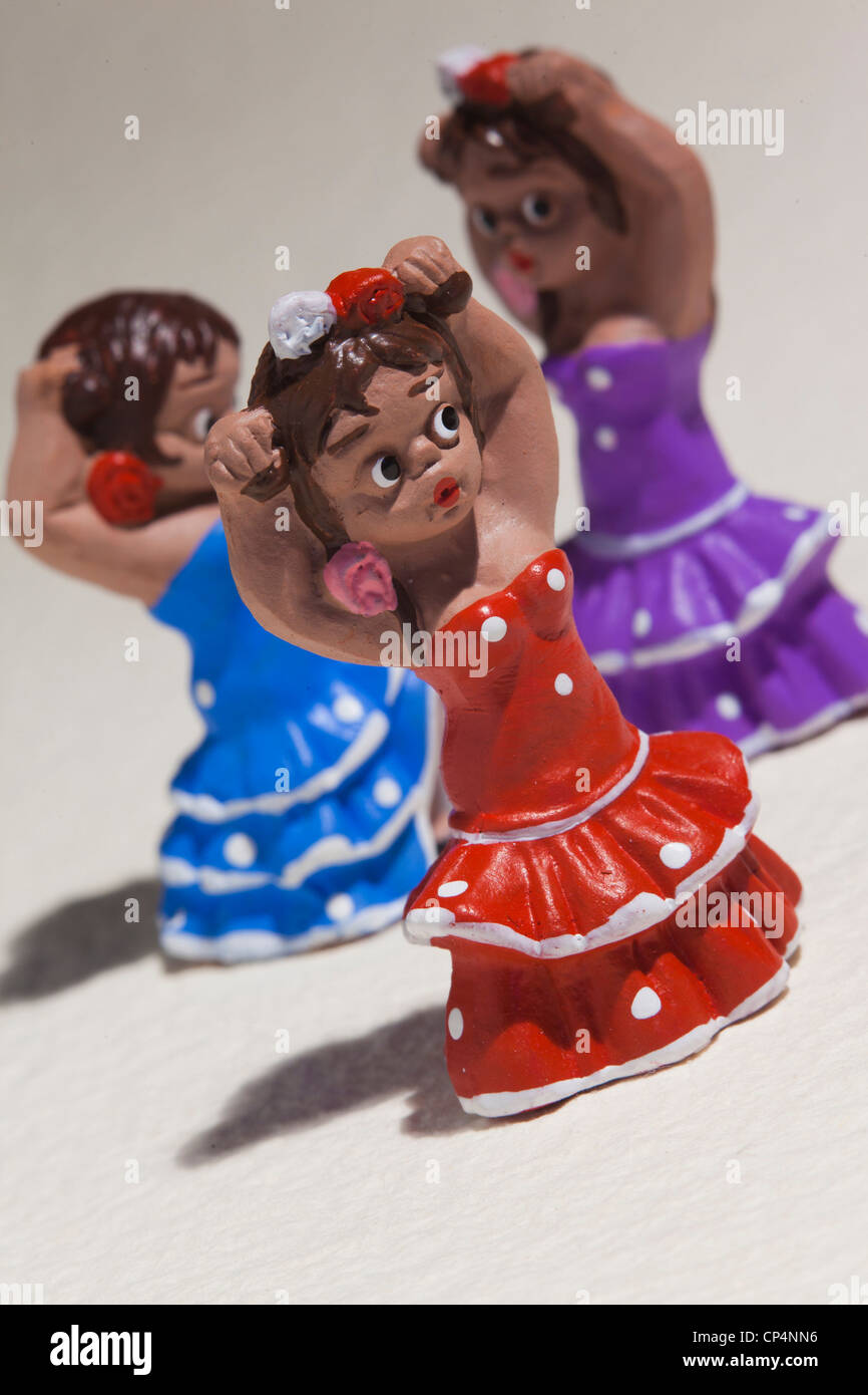 Spain, Madrid, souvenir miniature figurines of Spanish dancers Stock ...