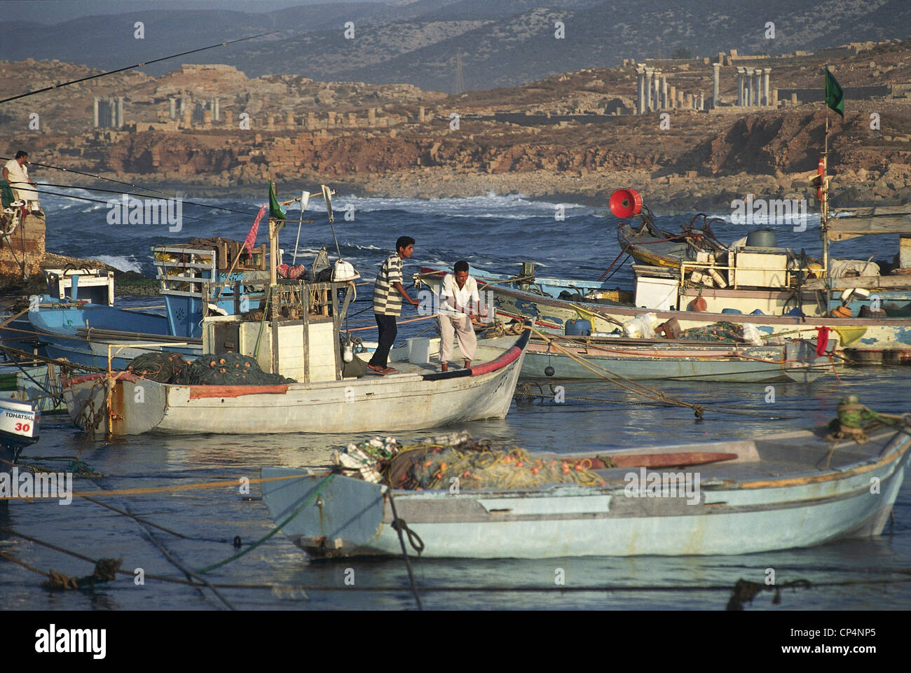 Libya - Cyrene - Apollonia. The port of Sousse Stock Photo - Alamy