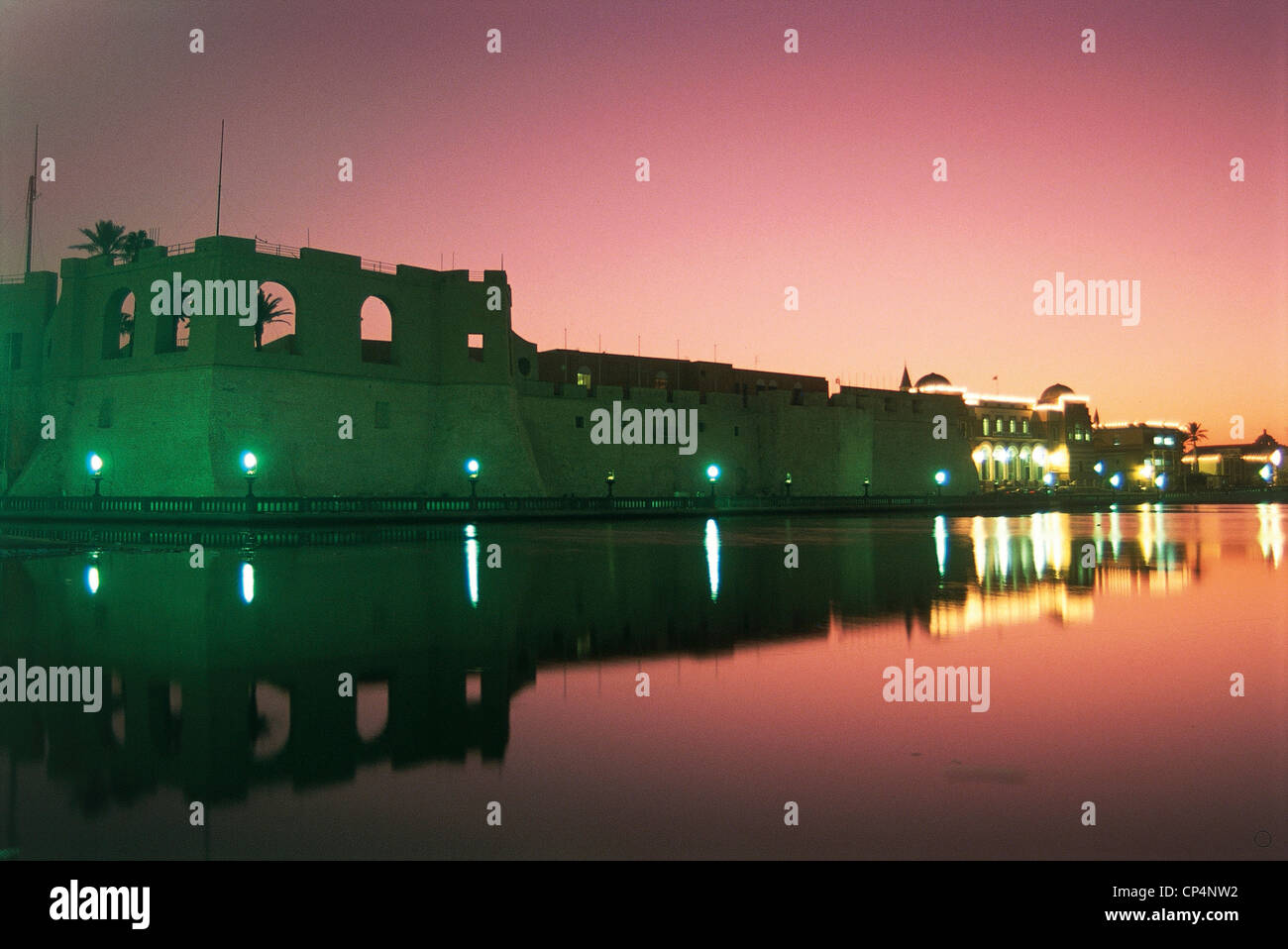 Libya - Tripoli - Tripoli. The castle. Night Stock Photo - Alamy