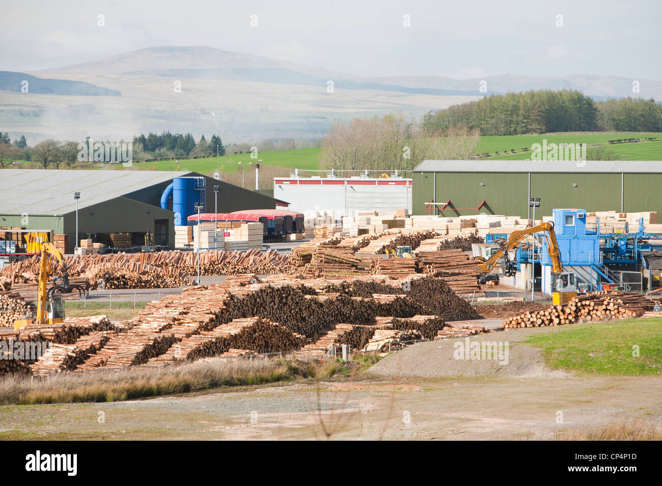Timber supplies next to the Stevens Croft biofuel power station in ...