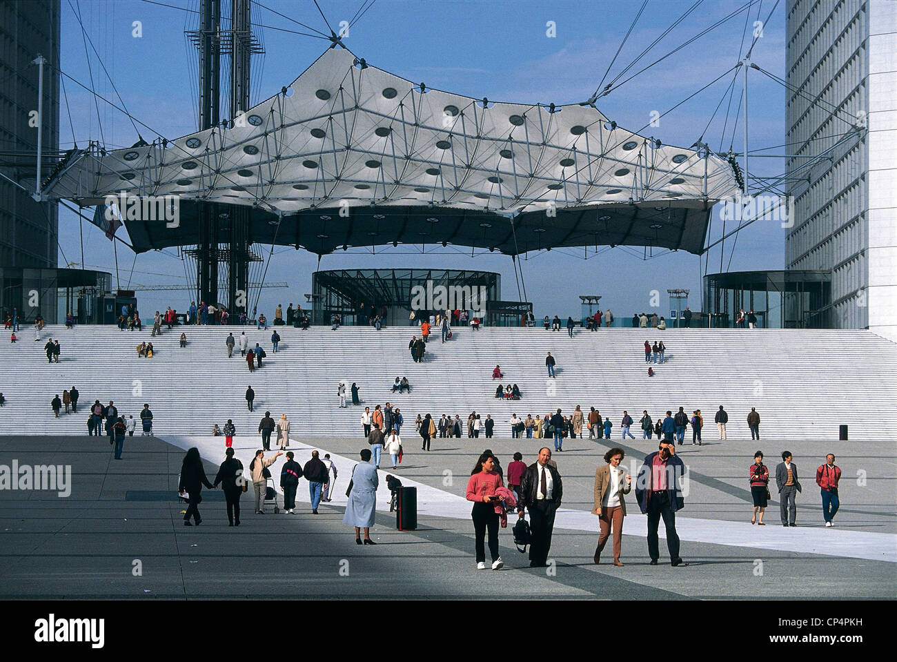 France - Paris, La Defense. The Nuage (cloud) in the Grande Arche Stock ...
