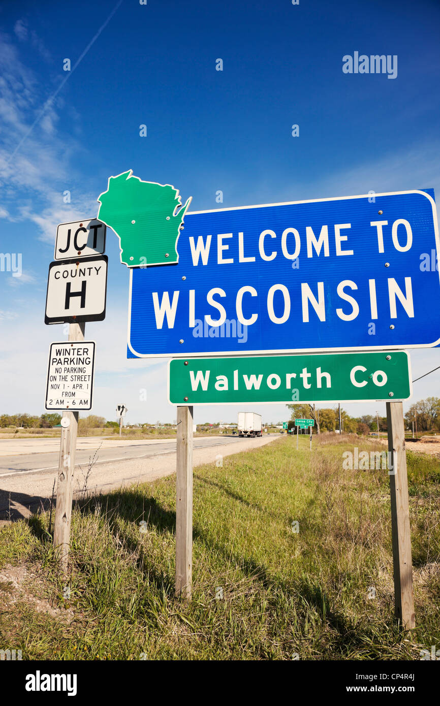 Welcome to wisconsin sign hi-res stock photography and images - Alamy