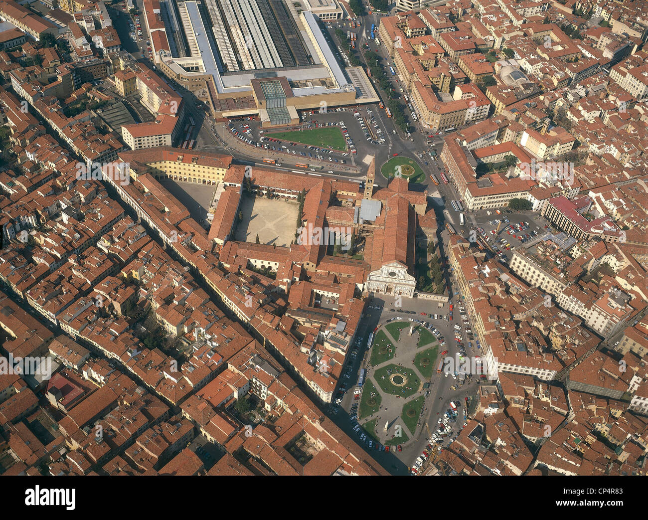 Tuscany - Florence. Aerial View of Piazza Santa Maria Novella and the ...