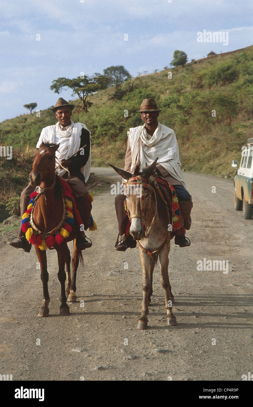 Ethiopia - Addis Ababa Around - Knights of ethnic Galla Stock Photo - Alamy